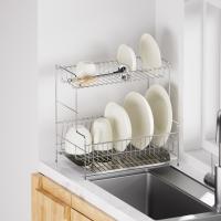 China Foldable Silver Dish Rack With Compact Space Saving Design Durable Iron Construction for sale