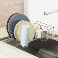 China Foldable Silver Dish Rack With Compact Space Saving Design Durable Iron Construction for sale