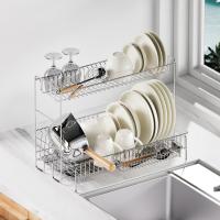 China Foldable Silver Dish Rack With Compact Space Saving Design Durable Iron Construction for sale