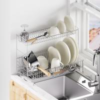 China Foldable Silver Dish Rack With Compact Space Saving Design Durable Iron Construction for sale