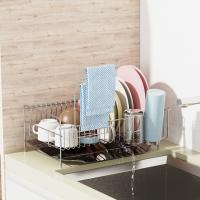 China Foldable Silver Dish Rack With Compact Space Saving Design Durable Iron Construction for sale