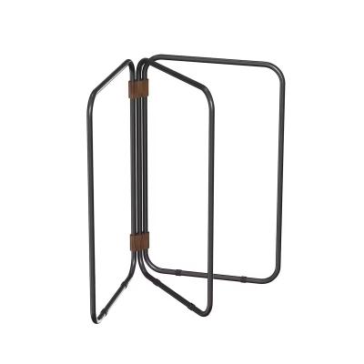 China Foldable Removable Rectangle Household Bathroom Metal FOLDABLE Compact Freestanding Towel Holder for sale