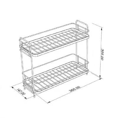 China 2 Tier Spice Rack Organiser Holder Kitchen Racks Storage Metal Rack Kitchen Counter Storage Season for sale