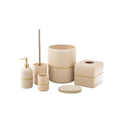 Cina Dispenser per spazzole da denti in gomma in resina in stile Gold Strip Accessori per il bagno in vendita