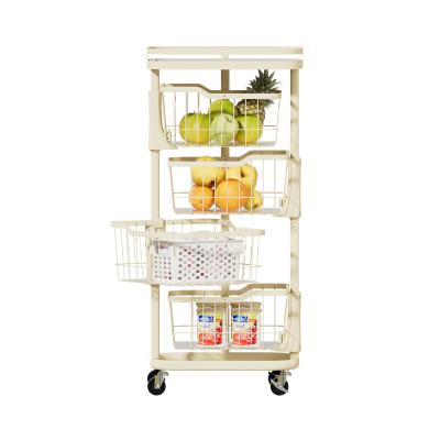 China Rotating Storage Organizer Household Utility Cart Multifunctional Rolling Cart for sale