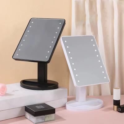 China Free Standing Rectangle Countertop Led Makeup Mirrors With Vanity Tray for sale