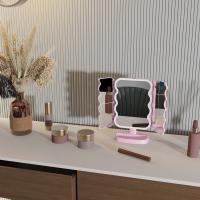 China Foldable Standing Makeup Mirror With Vanity Tray for sale