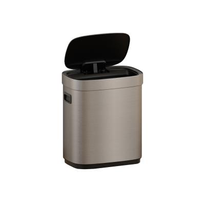 China Household Batteries Required Automatic Touchless Smart Infrared Sensor Waste Bin Kitchen Stainless Steel Trash Can Garbage Bins for sale