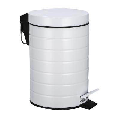 China Stainless Steel Rolling Cover Dustbin for Sustainable Waste Management 3L/5L/8L/12L/20L/30L Round Trash Can for sale