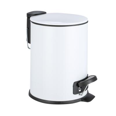 China Foot Pedal Structure 3L/5L/12L/20L/30L BSCI Household Pedal Bin Round Stainless Steel Trash Bin With Thin Lid for sale