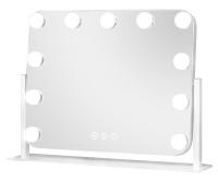 China rectangle adjustable smart led light bubble countertop Makeup Mirror for sale