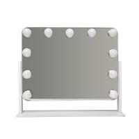 China rectangle adjustable smart led light bubble countertop Makeup Mirror for sale