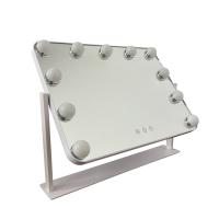 China rectangle adjustable smart led light bubble countertop Makeup Mirror for sale