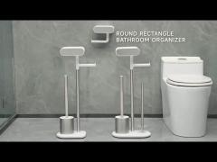 Estilo Desmontado Escovinha de Inoxidável e Porta Papel Toilet Set para Banheiro com rack organizador variado