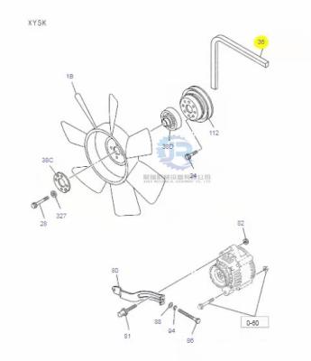Cina La cinghia del ventilatore VI8980490330 ha messo i pezzi di ricambio movimento terra Sk75-8 in vendita