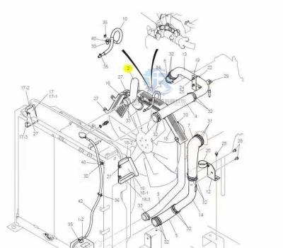 Cina Componenti del motore SK330-8 SK350-8 di Kobelco del tubo del radiatore del motore di LC05P01464P1 J08E in vendita