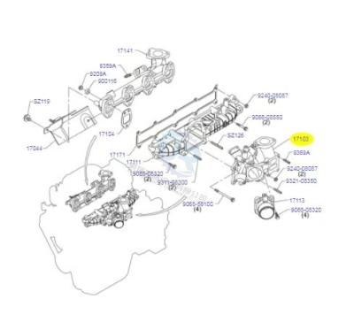 Cina Sk260lc-8 escavatore Engine Parts Intake Vh17103e0061 molteplice Vh17103e0062 in vendita