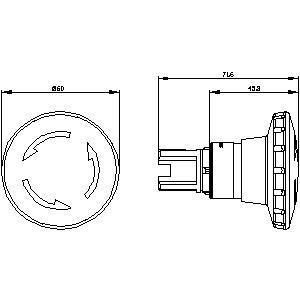 中国 60mm Plastic SIRIUS ACT Mushroom Pushbutton for Emergency Stop 3SU1000-1JB20-0AA0 販売のため