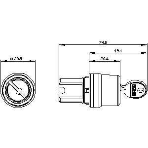 China SIRIUS ACT 3SU1000-4BC01-0AA0 Key Switch 2 Positions Plastic Momentary made by RONIS for sale