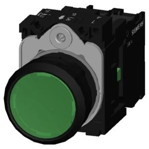 Cina Green Momentary Plastic Lighted Flat Button 3SU1102-0AB40-1BA0 Complete Unit Pushbutton in vendita