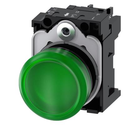 中国 PLC 3SU1102-6AA40-1AA0 SIRIUS ACT コンプリートユニット パイロットライト 24V AC/DC プラスチックライトスムーズレンズ フラッシュ 販売のため
