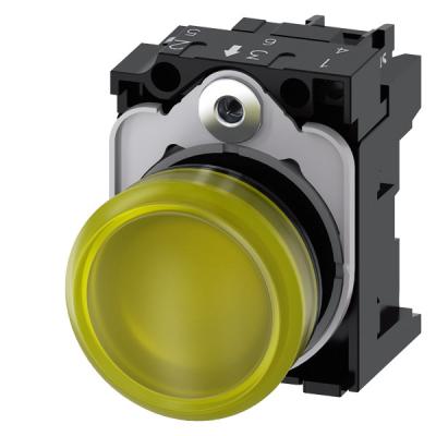 Cina 230V AC Plastic Yellow SIRIUS ACT Pilot Light Flush con lente liscia 3SU1106-6AA30-1AA0 in vendita