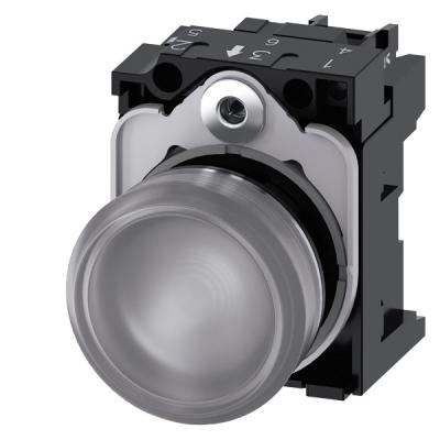 Cina Lente liscia 24V AC/DC PLC 3SU1152-6AA70-1AA0 SIRIUS ACT Metal Shiny Pilot Light in vendita