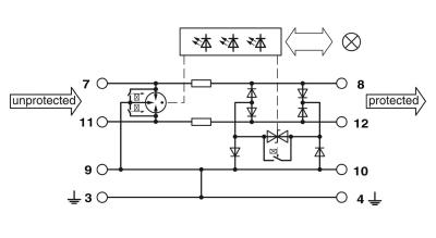 Cina 4 poli 2801291 PT-IQ-5-HF-5DC-PT Protettore da sovratensione per 24 V di tensione nominale CC in vendita