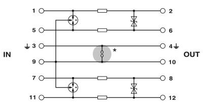 Cina 2838228 PT 2X2-24DC-ST Protezione contro le sovratensioni Collegamento 2 Polo Per 24 V AC Numero di palo in vendita