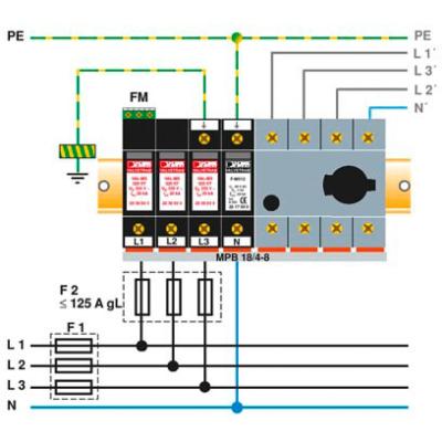 Cina 2858577 VAL-MS 320/3 1-FM Protezione da sovratensioni di tipo 2 all'interno di 230V AC 4-Pole in vendita