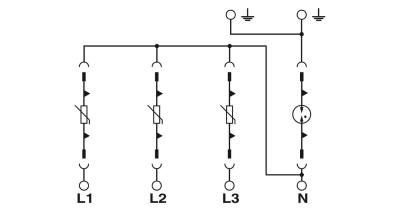 Cina 2858577 VAL-MS 320/3 1-FM Protezione da sovratensioni di tipo 2 all'interno di 230V AC 4-Pole in vendita