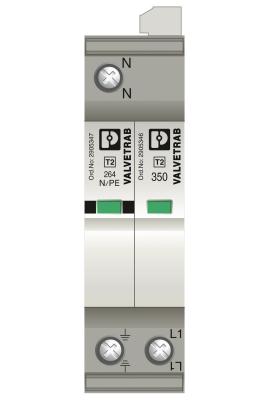 China VAL-SEC-T2-2C-350-FM Type 2 Surge Protector 5V AC ... 250V AC 125V DC 200mA DC 3 Pole for sale