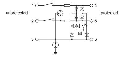China TTC-6P-3-HF-F-M-12DC-PT-I Surge Protector Industrial Grade 12V DC Voltage 2 Poles for sale