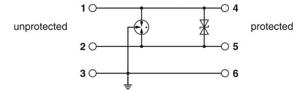Quality 2 Pole TTC-6-2-24DC-PT Surge Protector for 24 V DC Electrical Protection for sale