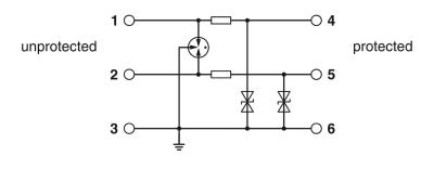China 2 Pólo 2906807 TTC-6-2XTVSD-12DC-PT Protector contra sobretensão para tensão nominal de 12 V CC à venda