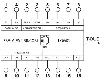 Cina Applicazioni di protezione con modulo di estensione PSR-M-EM7-SINCOS2-PI e relè di accoppiamento in vendita