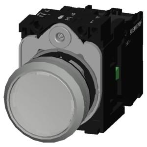 Cina Siemens 3SU1152-0AB60-1BA0 Metallo lucido illuminato pulsante piatto pulsante bianco momentaneo in vendita