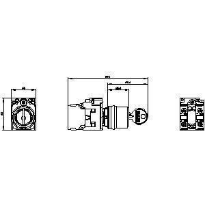 China 3SU1100-4BL11-1NA0 RONIS Plastic 3 Positions SIRIUS ACT Complete Unit Key Switch Te koop