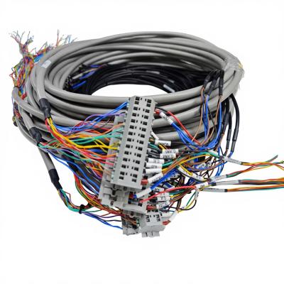 China Custom Length 400MM 450MM 500MM Multi-Core Terminal Block Copper Wiring Harness, DIN Rail Plug-in Connector Cable Assembly for sale