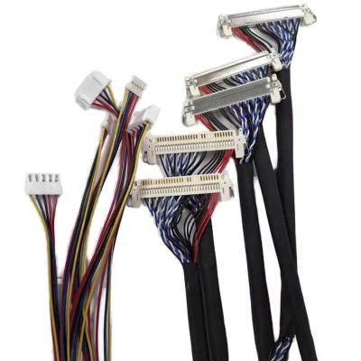 China Custom LVDS Harness Adapter Cable Assembly with JST Connector 0.5mm Pitch 20-40 Pin LVDS Tinned Copper Conductor for sale