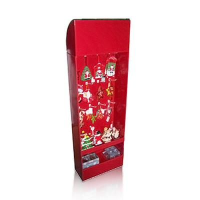 China De Vloervertoning van het rode Kleurenkarton met haken voor Kerstmisgiften Te koop