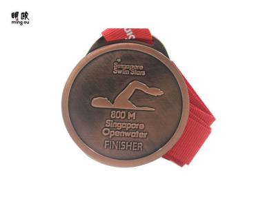 China Copper Plating Zinc Alloy Material Custom Award Medals For Swimming for sale
