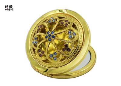 China De gouden Compacte Spiegel van de Herinnerings Uitstekende Make-up voor de Legeringsmateriaal van het Beurszink Te koop