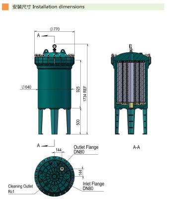 Cina Cassa di filtro in polipropilene a temperatura di progettazione 80C per l'efficienza di filtrazione dell'acqua di mare in vendita