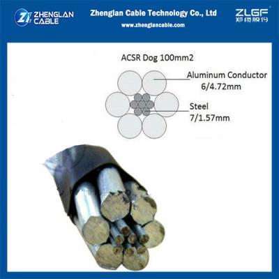 China ACSR Wire Strand Conductor Dog 100mm2 St/6/4.72mm, 7/1.57mm EN50182 for sale