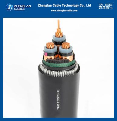 8.7/15(17.5) kV NA2XSY N2XSY XLPE PVC 외부 껍질 표준 SPLN 43-5/IEC 60502-2과 함께 단핵 / 삼핵 단열