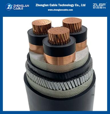 China 12.7/22kV XLPE Medium Voltage Cable Low Smoke Halogen Free Armoured Power CableRed stripe Standards SANS 1339 for sale