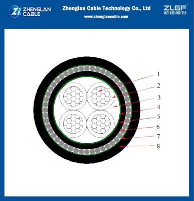 중국 지하 알루미늄 케이블 낮은 전압 0.6/1kv Xlpe 방열 철 철 철갑 4x70mm2 AL/XLPE/PVC/SWA/PVC 판매용