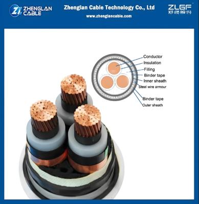 Китай Подземный бронированный силовой кабель стальной проволоки бронированная изоляция xlpe 8,7/15kv YJV32 3x150mm2 IEC 60502-2 продается