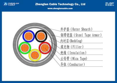 Cina Cavo elettrico corazzato di bassa tensione dei cinque centri di Cores& multi XLPE Sheated (LV/CU/XLPE/STA/NYBY/N2XBY)) in vendita